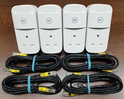 4 x BT Mini Connector VERSION 2 1000AV Gigabit Powerline Adapters NEW ...