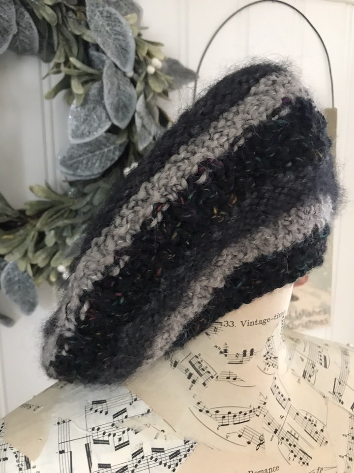 True Religion Mohair Alpaca Stocking Hat Beanie Tam Knit Crochet | eBay