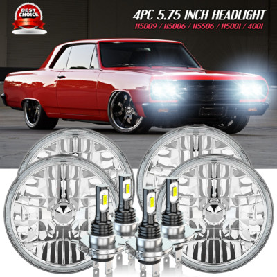 4PCS 5.75" 5-3/4 inch LED Headlights Hi/Lo Beam DRL for Chevy Chevelle ...
