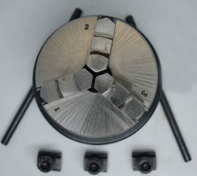 3 Jaw Self Centering Lathe Chuck 65mm with Backplate for 3" & 4" Rotary ...