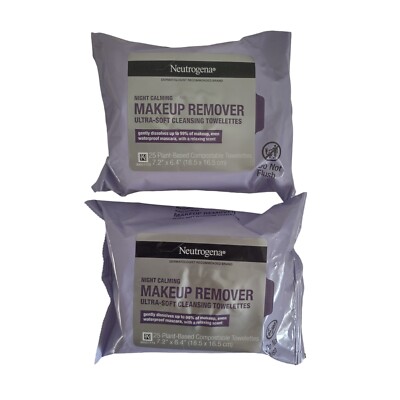 Neutrogena Night Calming Makeup Remover Cleansing Towelettes Wipes 50 ...