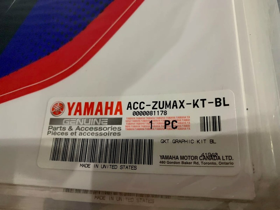 OEM Yamaha Zuma X Blue Graphic Sticker Decal Kit Set Yamalube Racing ...