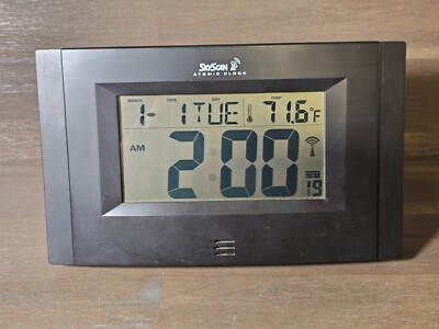 SkyScan Atomic Clock Digital Wall or Desk Clock Indoor Temperature ...
