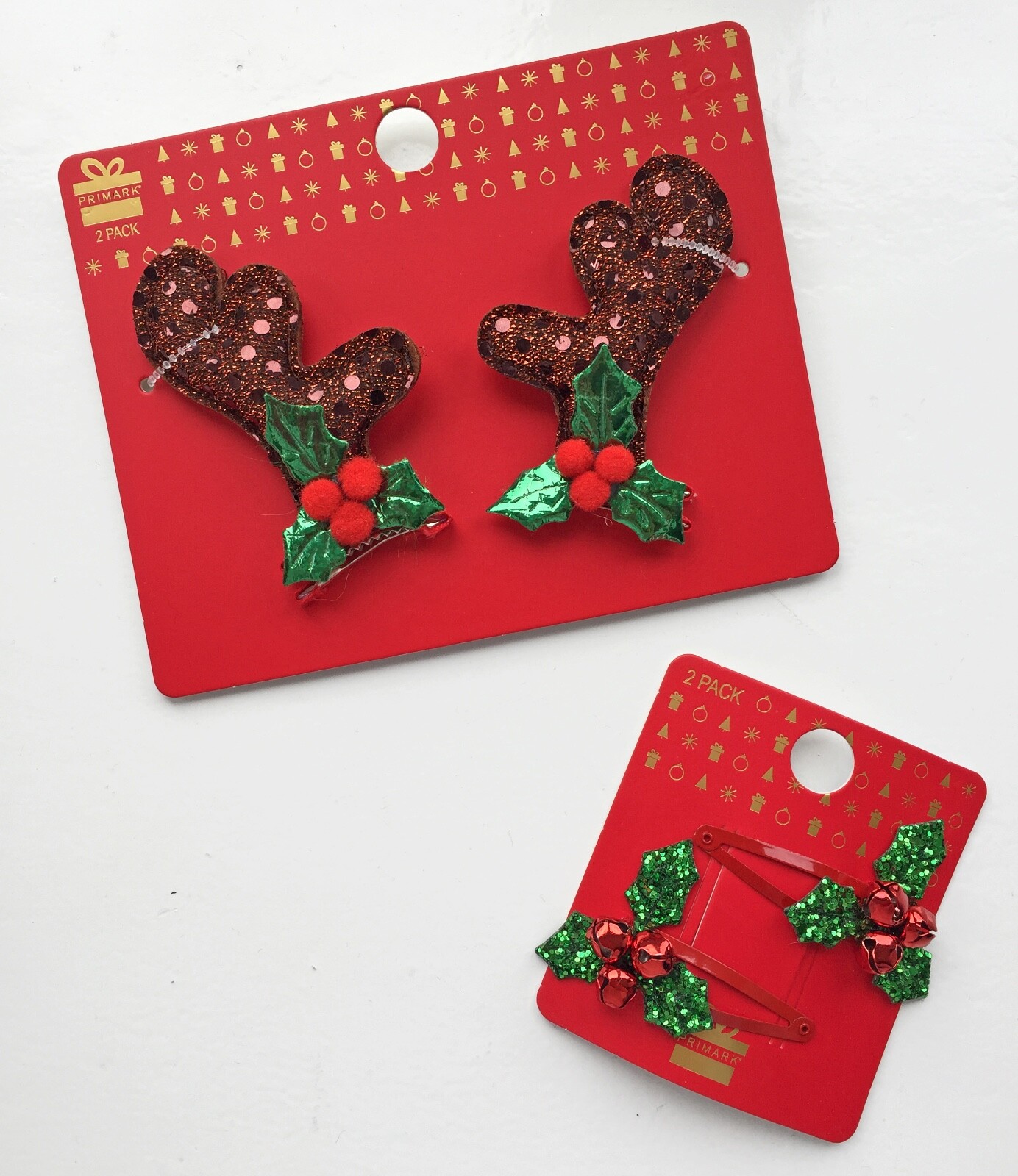 Christmas Hair Accessories Funny Hair Clips Reindeer with Mistletoe or ...