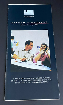 US Airways System Timetable Effective February 4, 2001 | eBay