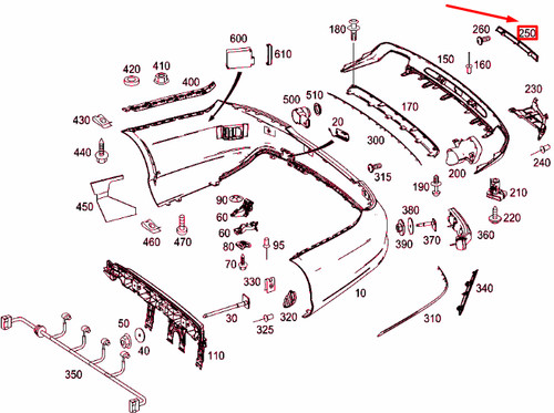 NEW MERCEDES-BENZ CLS C218 REAR BUMPER FOG LAMP MOLDING A2186980689 OEM ...