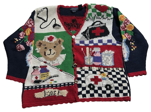 Vintage Eagles Eye Teddycare Sweater Size 2XL Cottagecore Cardigan ...