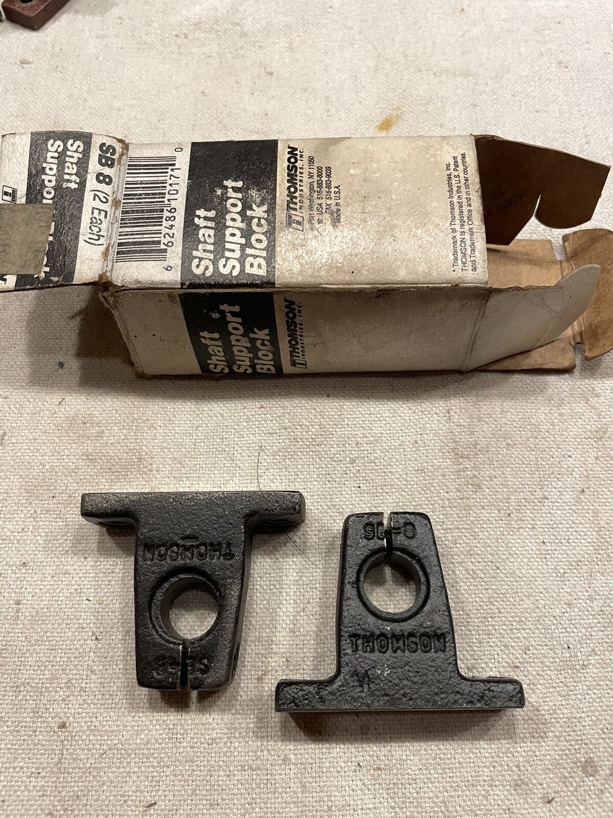 Box of 2 Thomson SB8 Steel Shaft Support Blocks 1/2", NOS | eBay