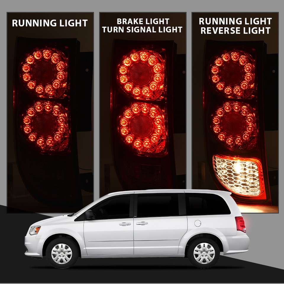 Fit For 2011-2020 Dodge Grand Caravan LED Tail Lights Lamp Left & Right ...