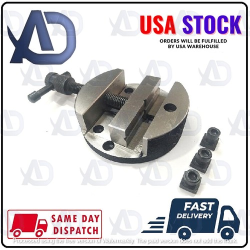 Round Vise Vice for 3" & 4" Rotary Table + 3 Fixing Tee Nut-Milling ...