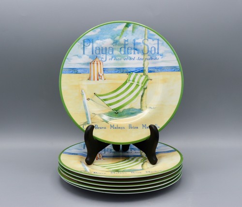 6 Sakura Evolution Melamine 8.5" Salad Plates Paul Brent Seaside ...