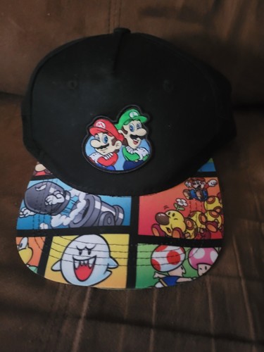 SUPER MARIO LUIGI Flat Bill Baseball Cap Snapback Gamer Youth Hat | eBay