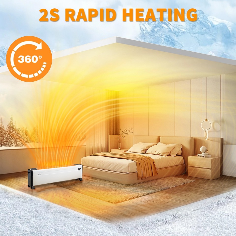 40in 1500W Electric Baseboard Space Heater w/ 3 Heat Settings & Remote ...