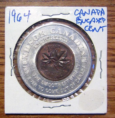 1964 Canada Encased Cent Windsor Canadian Imported Take a Look | eBay