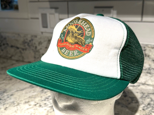 MOOSEHEAD BEER Trucker Hat • Vintage Foam Cap Moose Head Brewerina ...