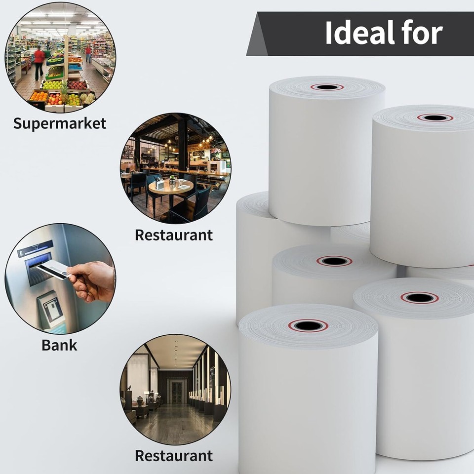 50 Rolls 2 1/4" x 85' Thermal Paper Cash Register Credit Card POS ...