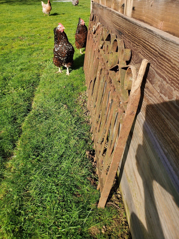 Set of 2 Vintage Industrial Decorative Iron Window Guard Grate Garden ...