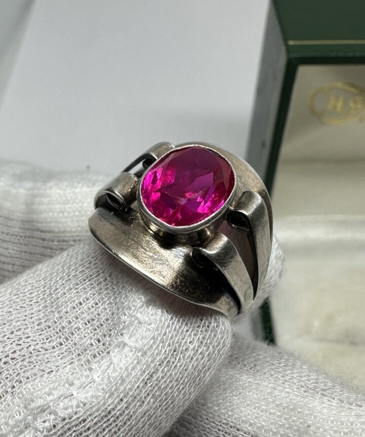 Rare vintage Russian Soviet Sterling Silver 875 Ring … - Gem