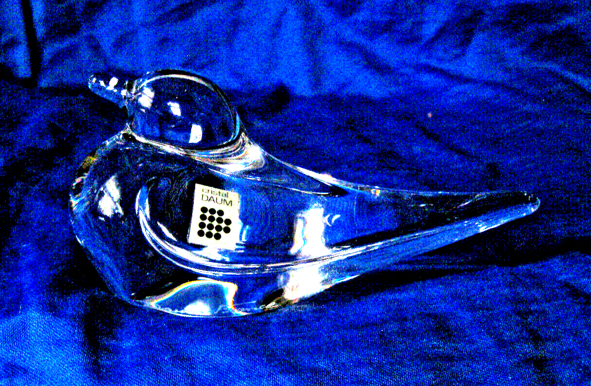 Daum France Crystal Clear Minos Dove or Bird Figurine 4 1/2" x 2" x 2 ...