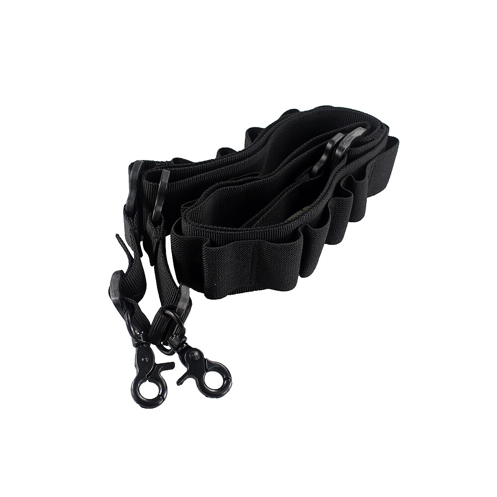 Two Point Shotgun Sling Strap with 15 Rounds 12 GA Shell Ammo Bandolier ...