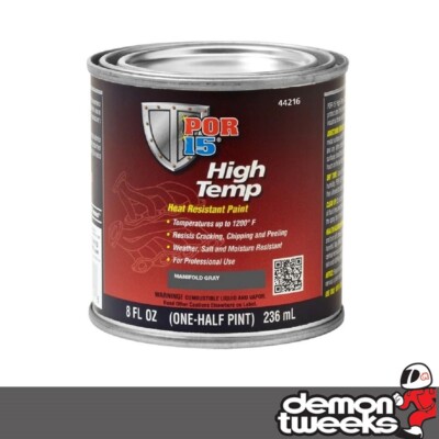 POR15 High Temp Paint 236ml Manifold Grey - Withstands Up To 650 ...