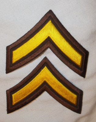 Pair NEW NOS Brown and Gold Embroidered Single Chevron Police Uniform 3 ...