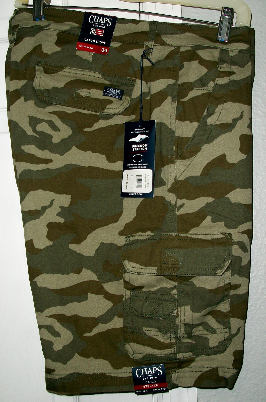 Chaps Mens Camouflage Stretch Cargo Shorts Size 34 Inseam 10 in ...