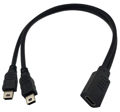 USB C Splitter Charge Cable1 Feet USB Type C Female to 2 Dual Mini USB ...