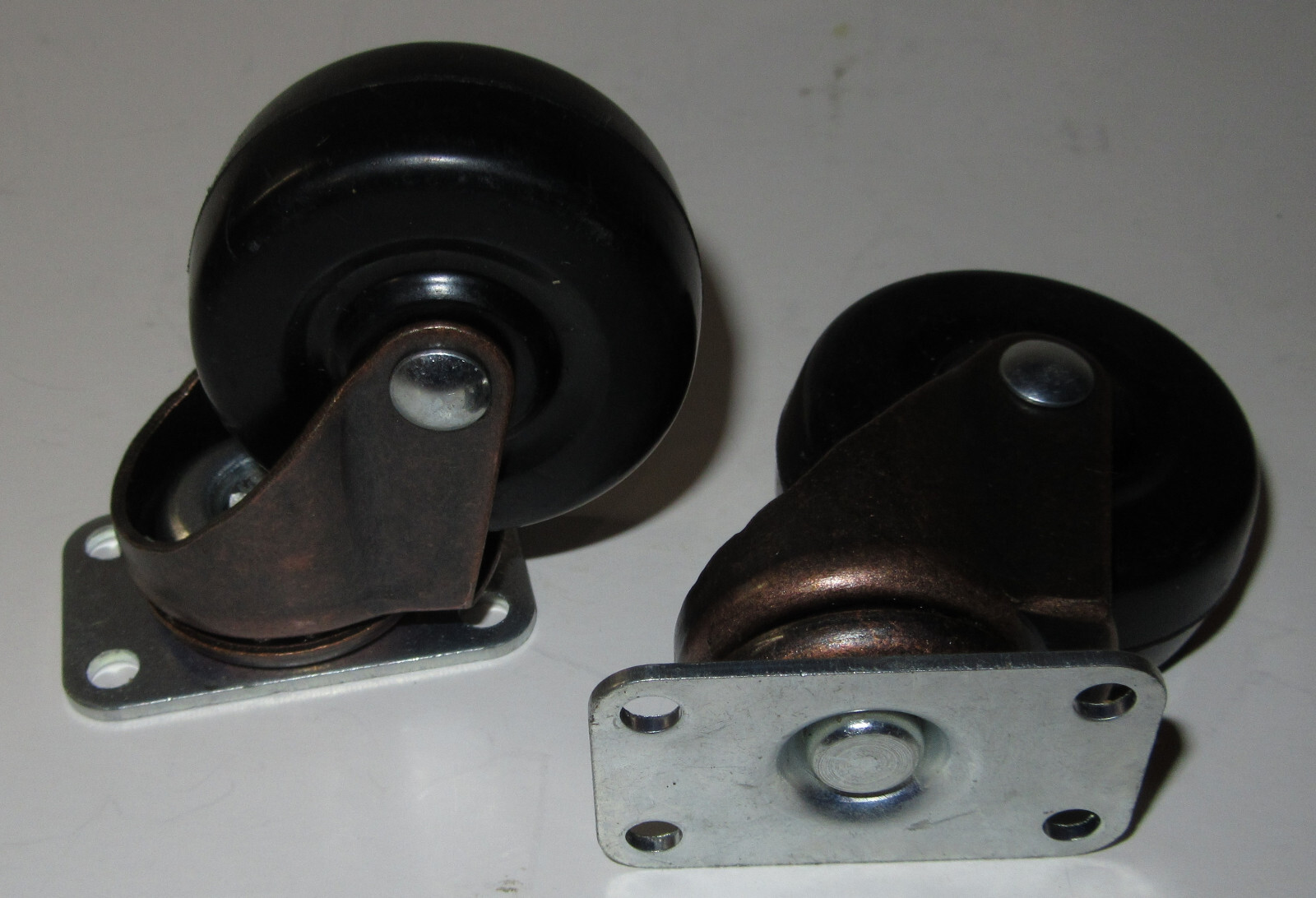 2-Pack, 2-Inch Medium Duty Plate, Copper & Black Caster, Copper Oxide ...