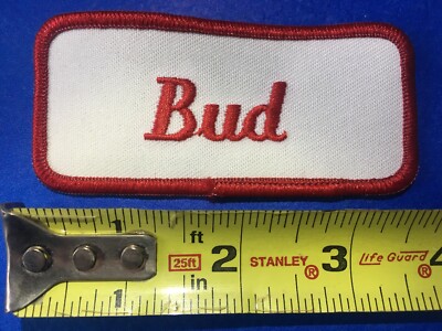 Bud (red) Uniform Shirt Vintage Name Tag Patch Jacket Vest Emblem ...