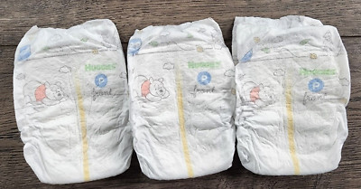 New Huggies Set of 3 Diapers Preemie Pooh P Up to 6lbs. | eBay