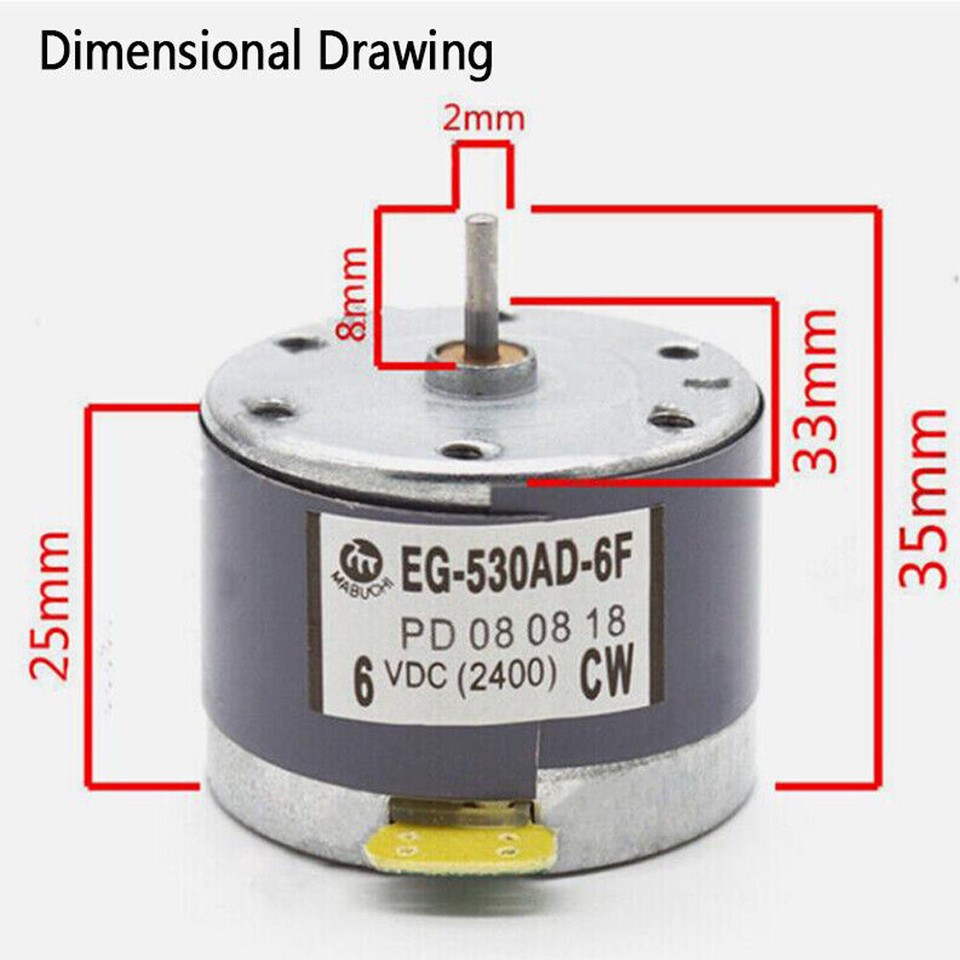 2pc 530 Motor DC 6V 9V 12V 2400RPM-EG-530AD-2B/2F Micro-motor CW/CCW ...
