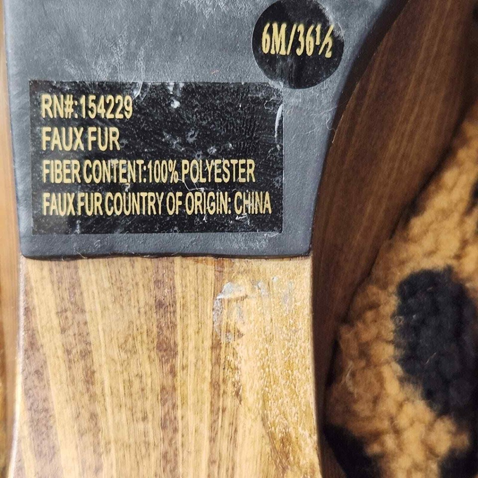 Jessica Simpson Tollia Clog Mules Faux Shearling Leopard Print Women's ...