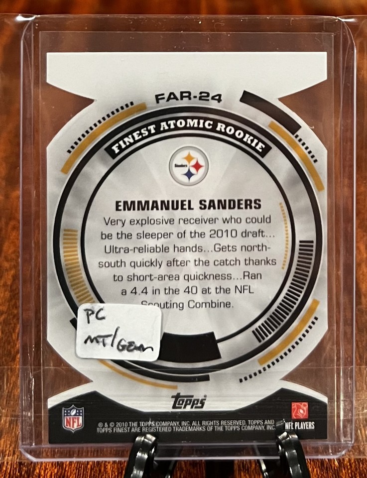2010 Topps Finest Atomic Refractor Rookies #FAR-24 Emmanuel Sanders RC ...