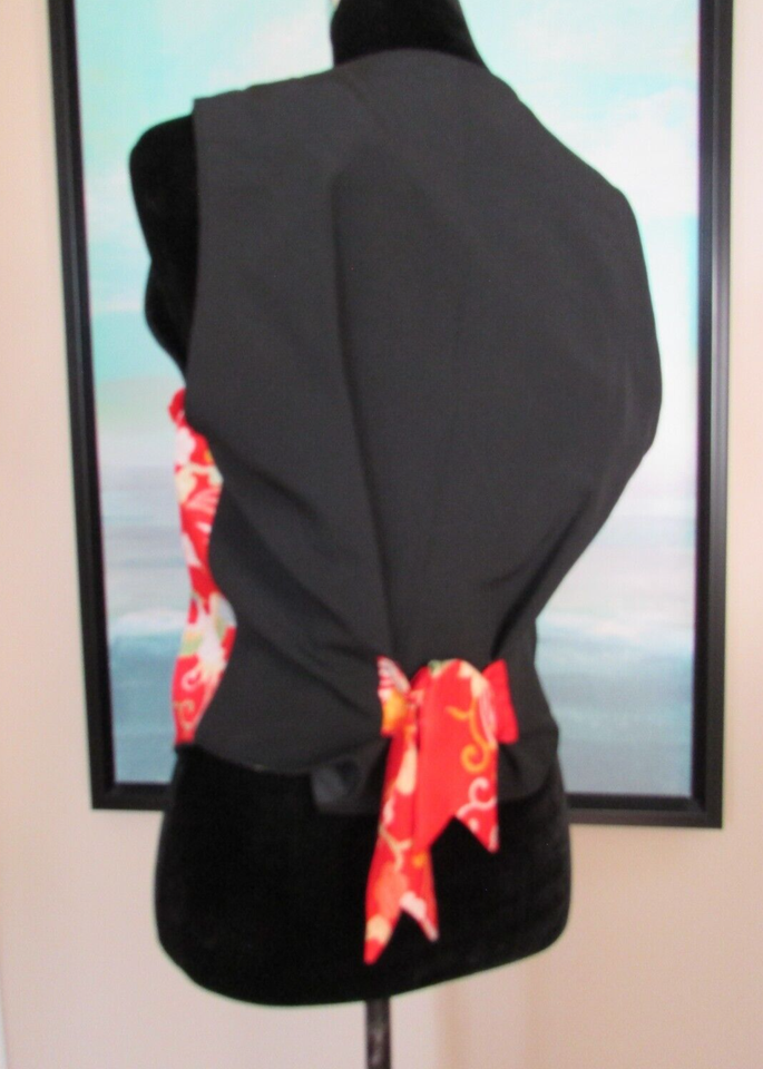 Anne Namba Designs Honolulu Hawaii Asian Silk Kimono Patch Vest S | eBay