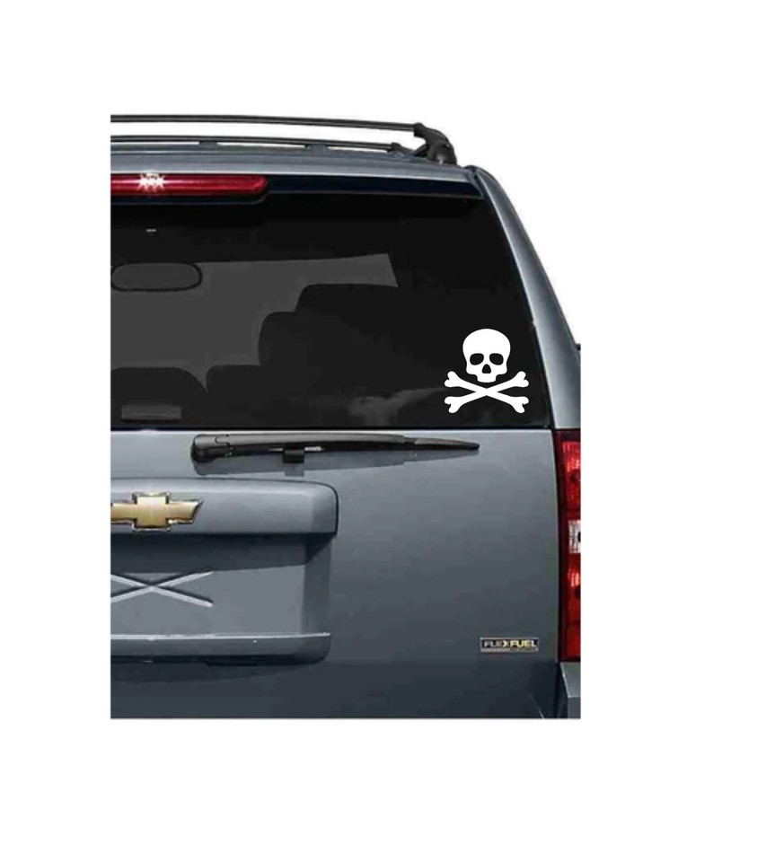 5X5 SKULL AND CROSSBONES Vinyl Decal Sticker Window Sticker Graphic ...