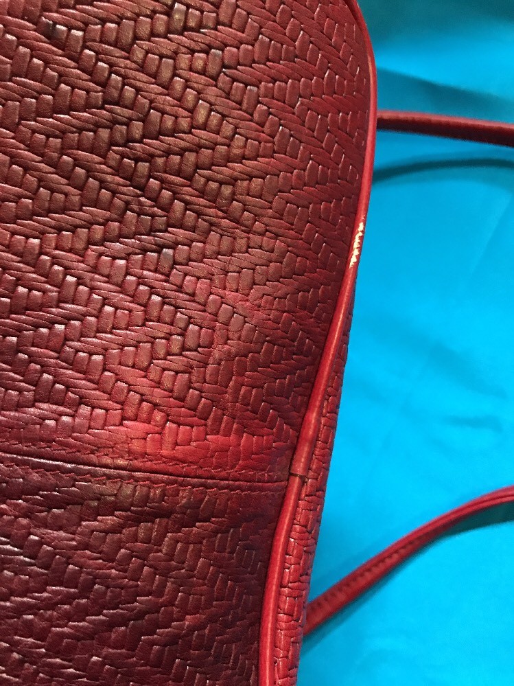 NATURALIZER SYNTHETIC RED Woven Look Shoulder Bag PURSE 9.25” x 7”Strap ...