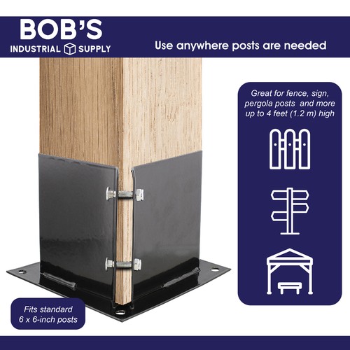 BISupply No Dig 6x6 Post Anchor 1pk Bolt Down Post Base Wood Post Ground Anchor | eBay