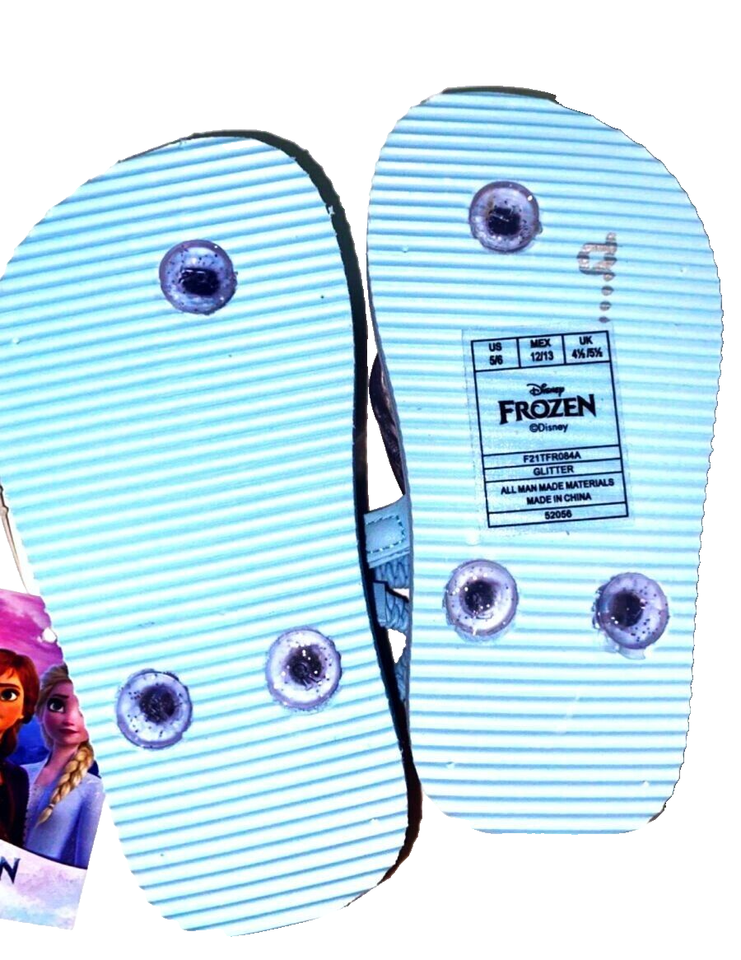 Disney Frozen Toddler Girls Beach Flip Flop Back Strap Size SMALL 5-6 ...