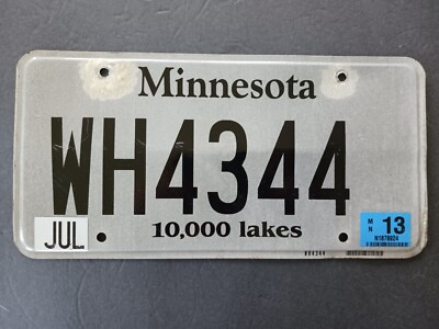 2013 Minnesota DWI DUI "WHISKEY PLATE" WH4344 License Plate 10,000 ...