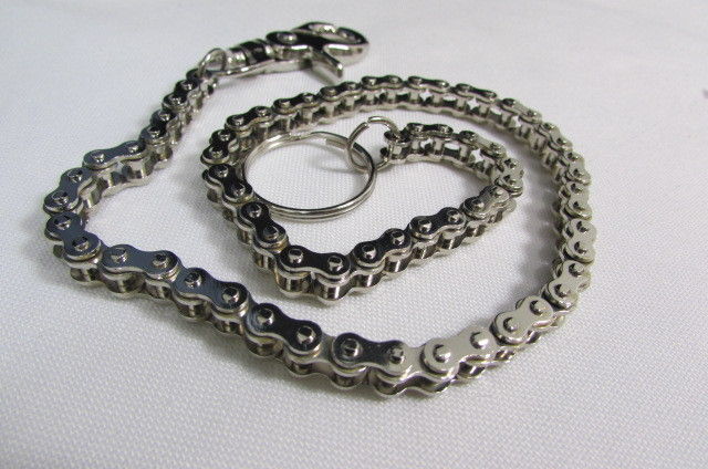 New Men Silver Metal Wallet Fashion Key Biker Thin Motorcycle Chain ...