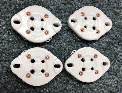 Four new AL811 silver plated 4-pin ceramic socket 811 811A 572 572B 866 ...