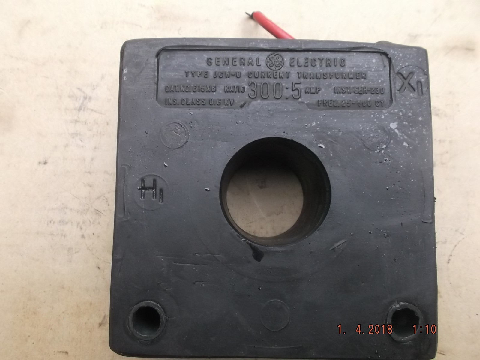 electric coil transformer device antique ge current transformer 300:5 ...
