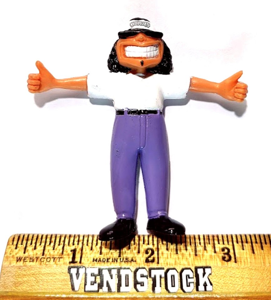 HOMIES BENDABLE FIGURE "SMILEY" RETIRED 2001 RARE RUBBER STYLE 3" TALL ...