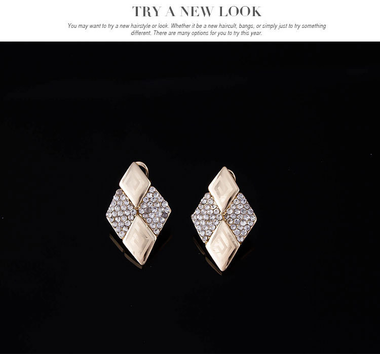 Gold Plated Diamond shape with figure eight Jewelry Set | eBay