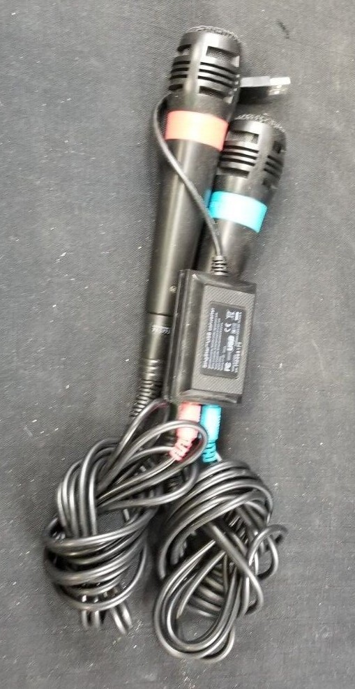 Pair of Singstar Microphones with Singstar USB Converter (untested) | eBay