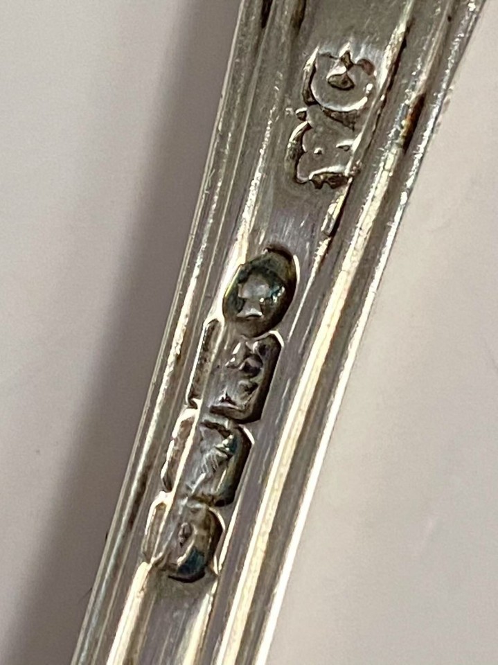 Antique 1841 Victorian Irish Dublin Heavy Silver Gilt Salt Spoon King's ...