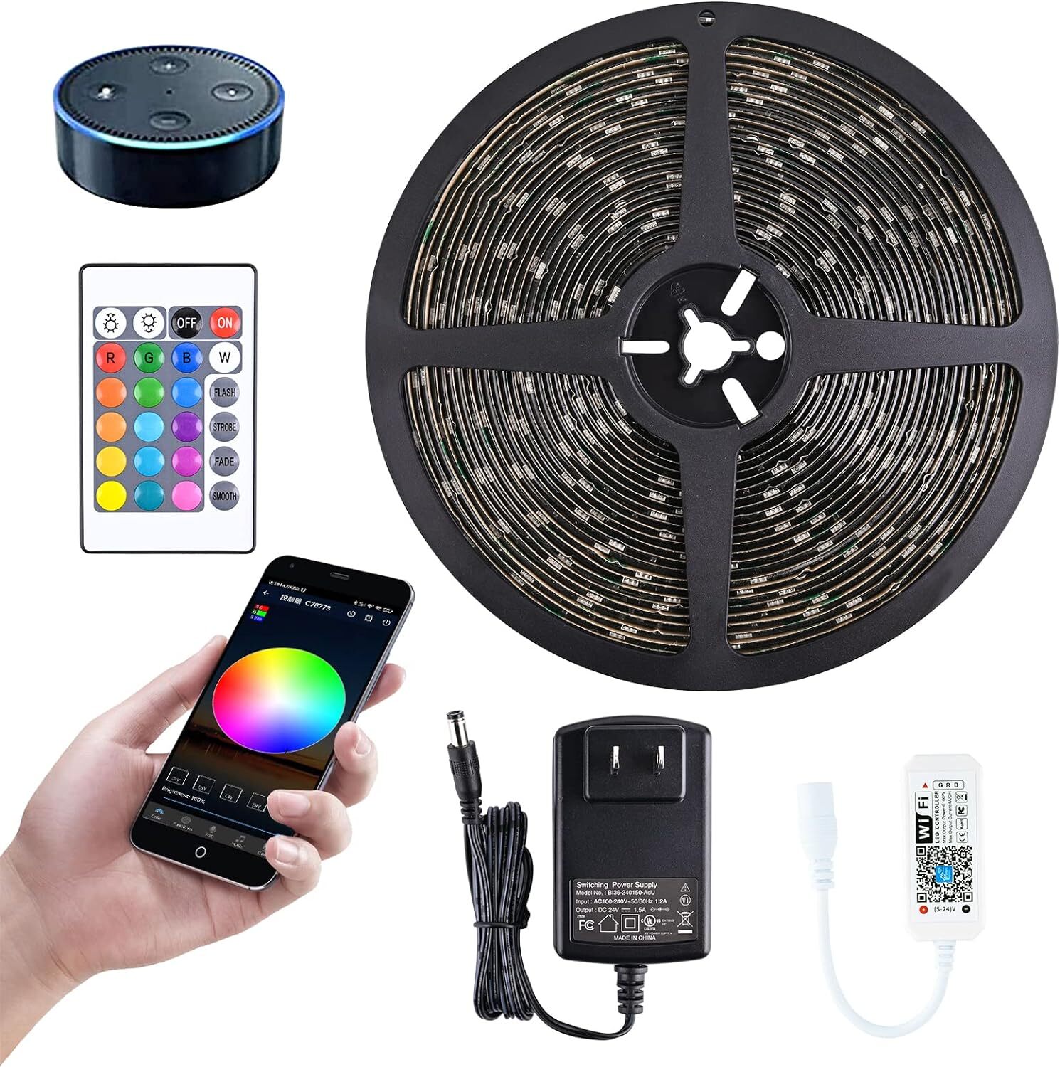 Led Light Strip WiFi Wireless Smart Phone Controlled Strip Light 32.8ft ...