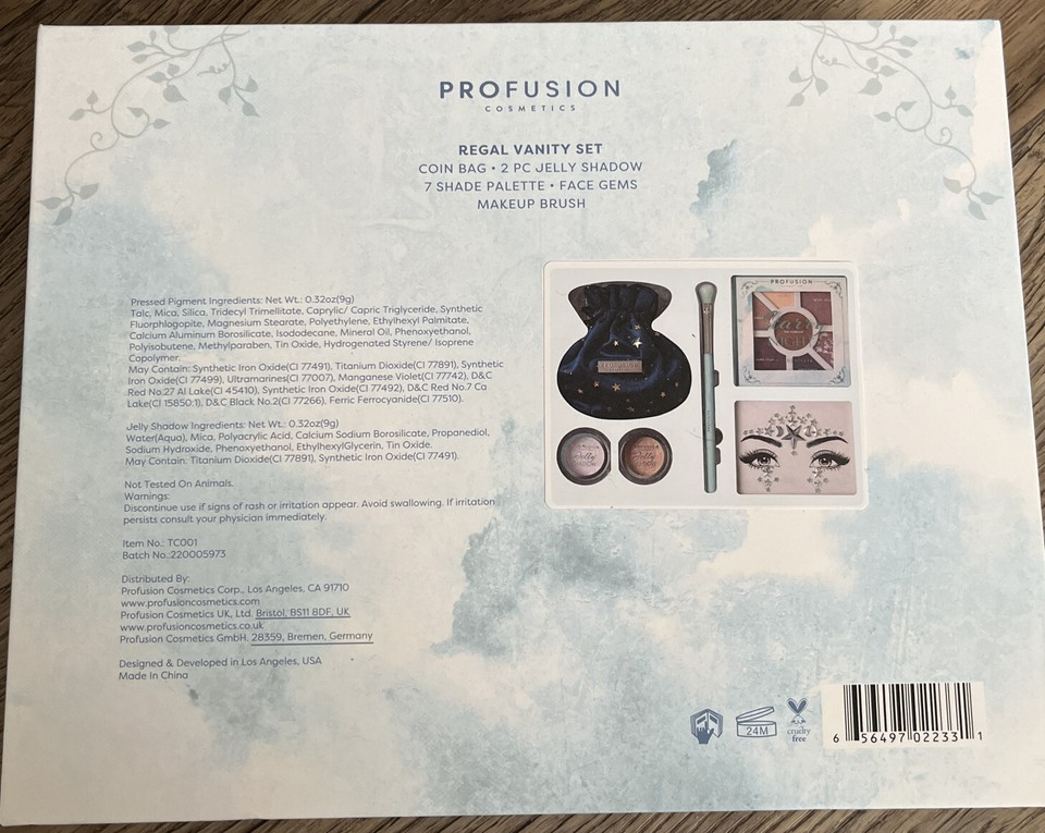 Profusion Cosmetics Regal Vanity Set - Palette, Shadow, Gems, Brush | eBay