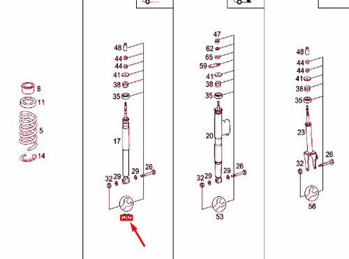NEW MB E W210 FRONT SHOCK ABSORBER MOUNTING PARTS KIT A2109900399 | eBay